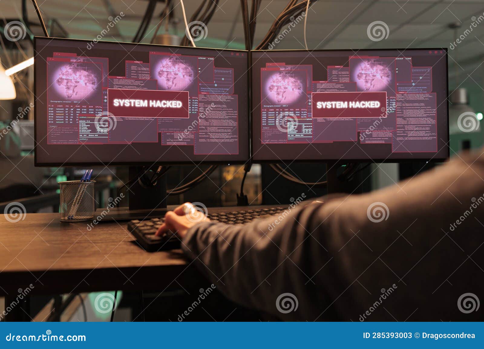 Woman Hacking Password, Coding Virus Program, Typing on Keyboard Stock Image - Image of code ...