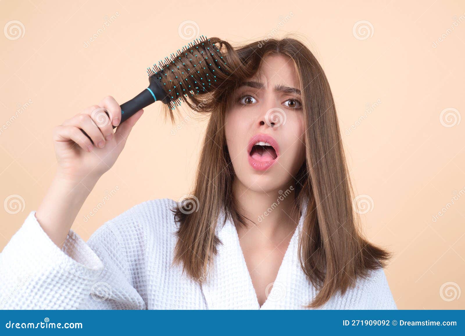 Woman with Hair Loss Problem on Studio. Stock Photo - Image of girl ...