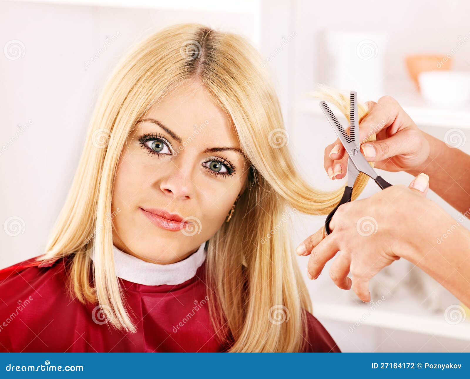 Woman in Hairdressing Salon. Stock Photo - Image of home, hairdressing ...