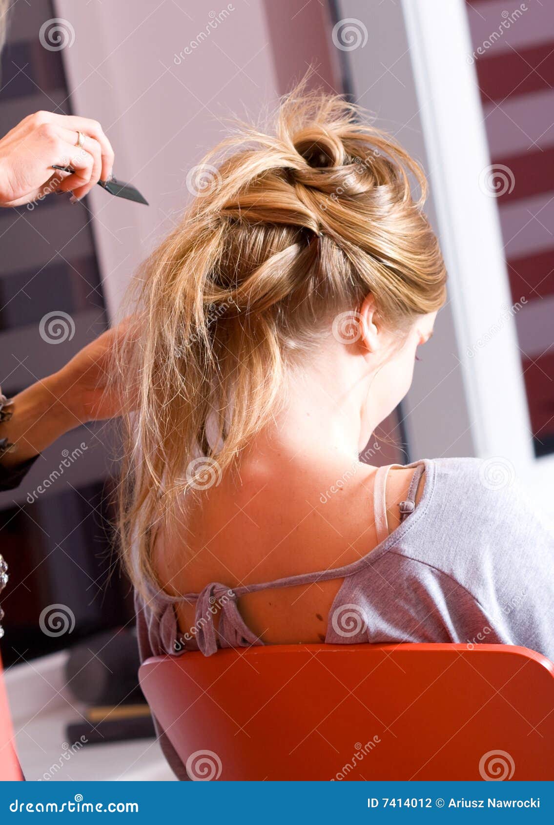 Woman-hairstyle stock photo. Image of elegance, studio - 7414012