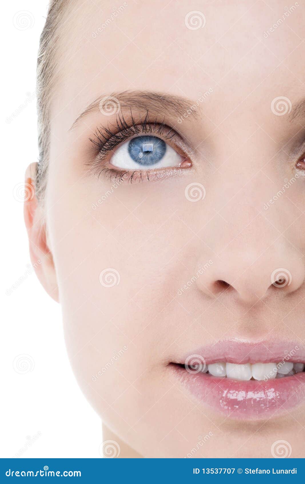 Woman half face, close-up stock image. Image of pensive - 13537707
