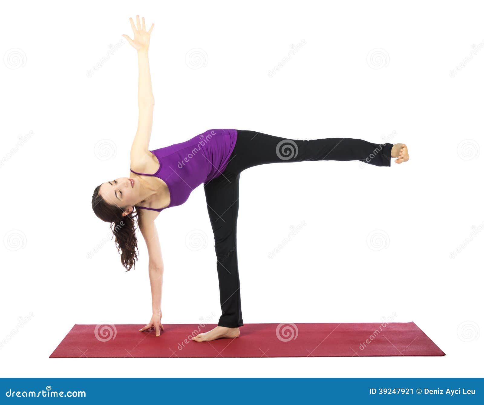 Woman in Half Moon Pose in Yoga Stock Image - Image of asana, exercise ...
