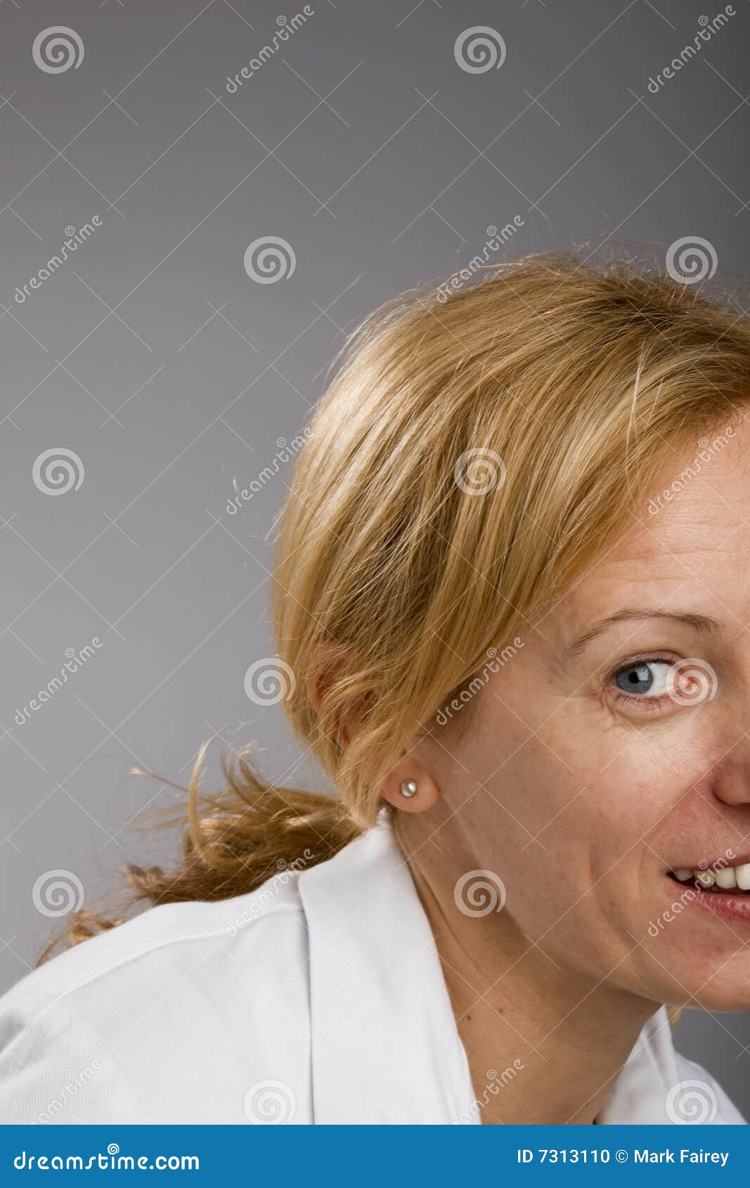 Woman half out of frame stock photo. Image of copy, vertical - 7313110