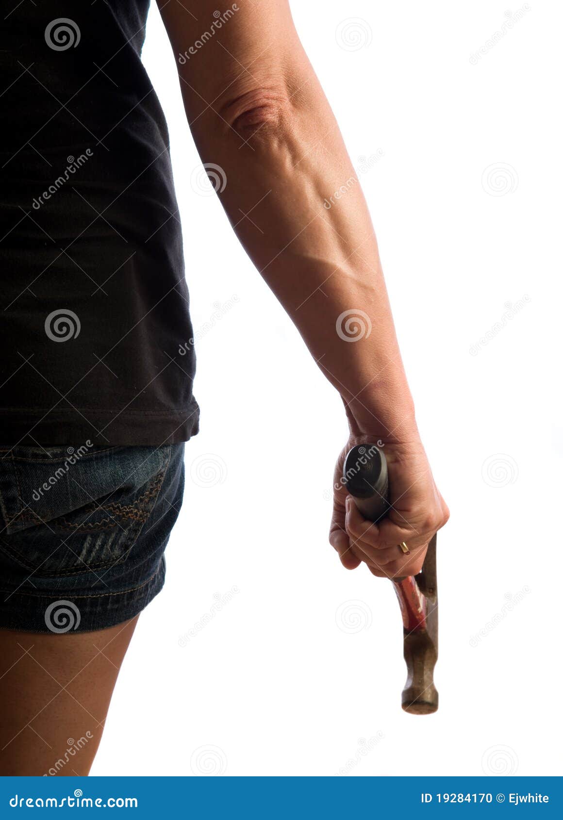 Woman with hammer stock photo. Image of isolated, woman - 19284170