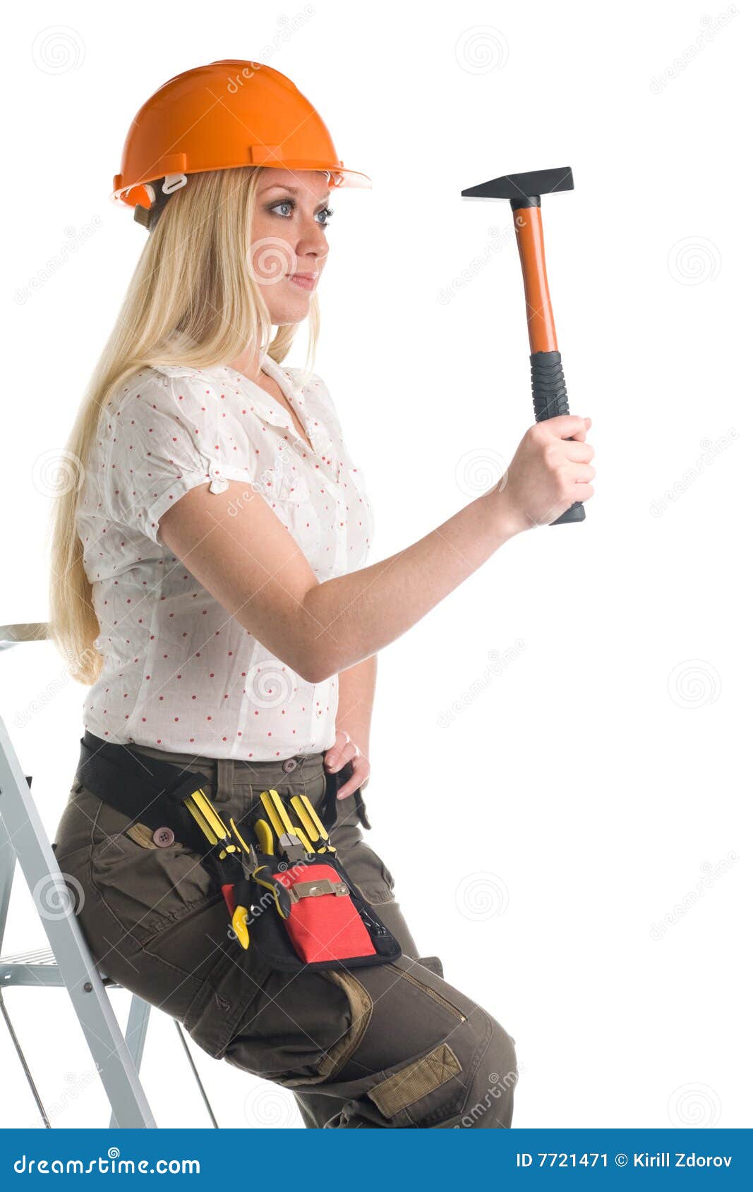 Woman with hammer stock image. Image of working, caucasian - 7721471