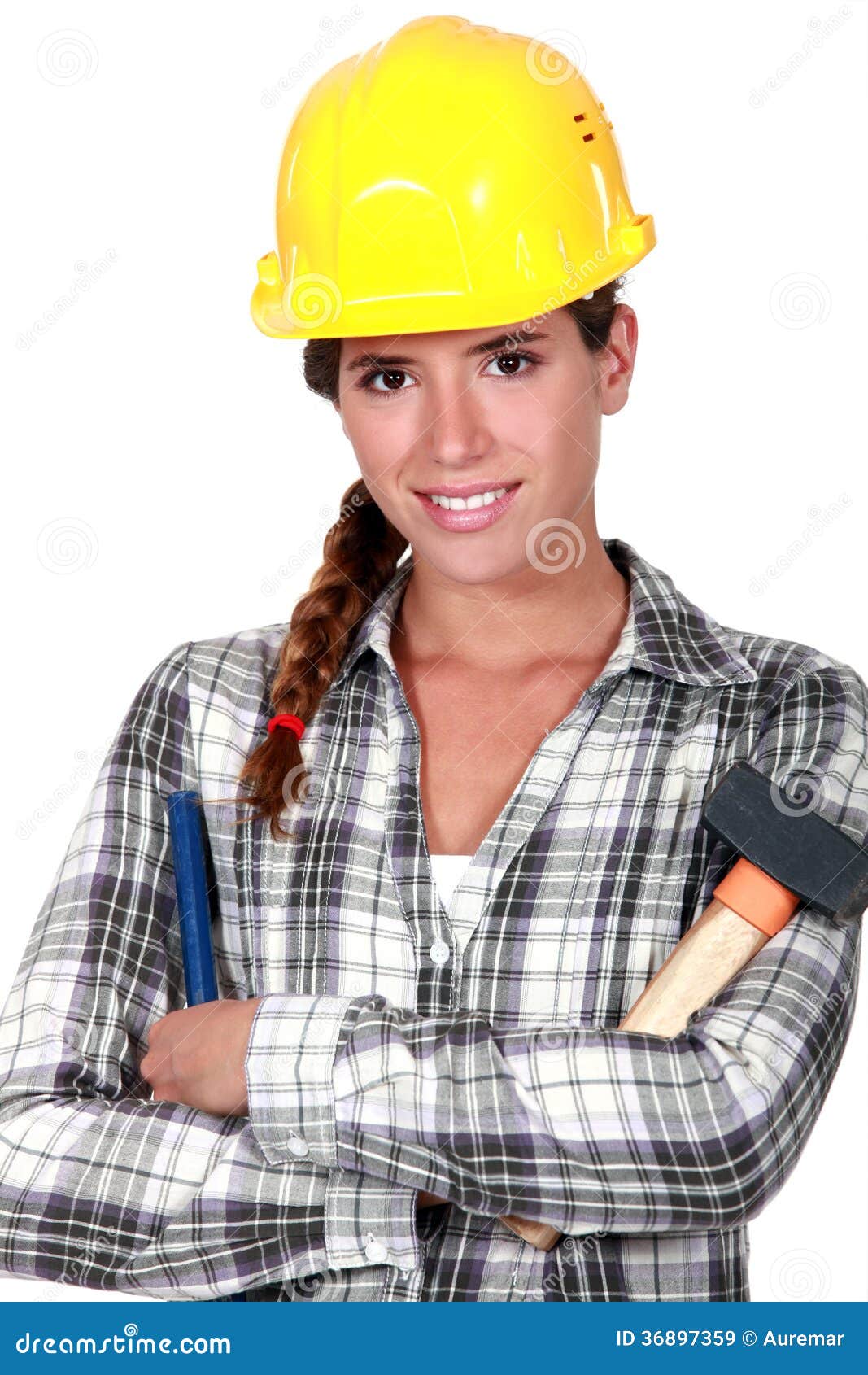 Woman with Hammer and Chisel Stock Image - Image of handle, immemorial ...