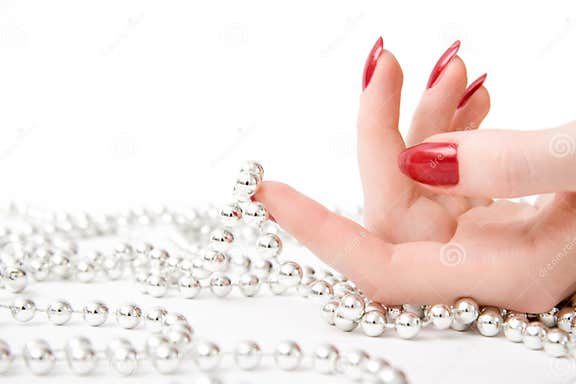 Woman hand with beads stock photo. Image of fashionable - 1921938