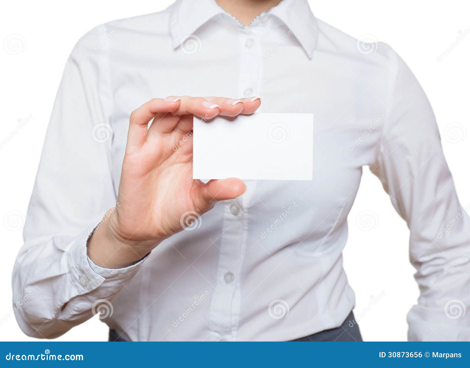 Woman Hand with Blank Visiting Card Stock Photo - Image of hand, clean ...