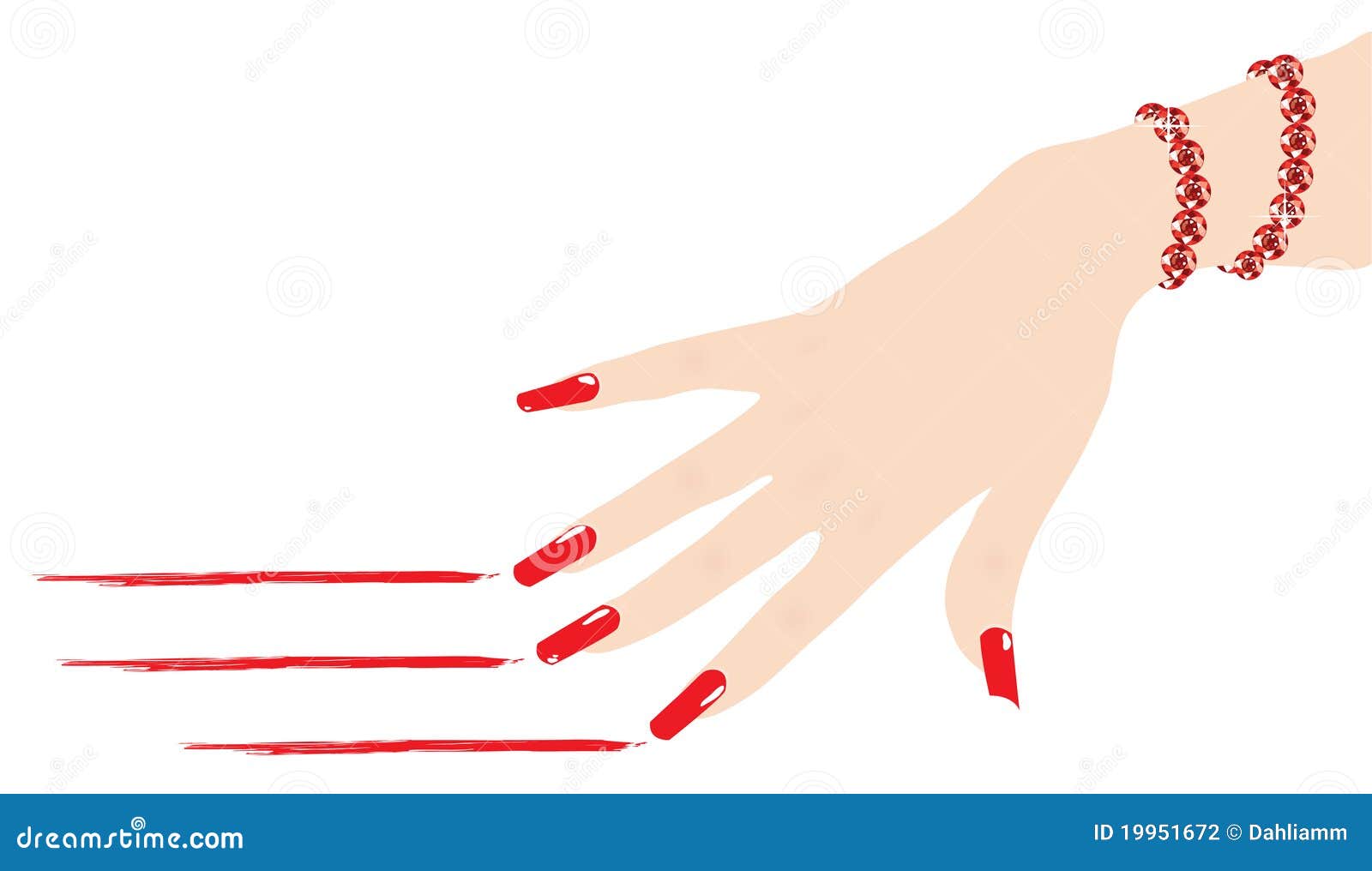 Woman Hand With Bracelet Scratching Lines Vector Illustration ...