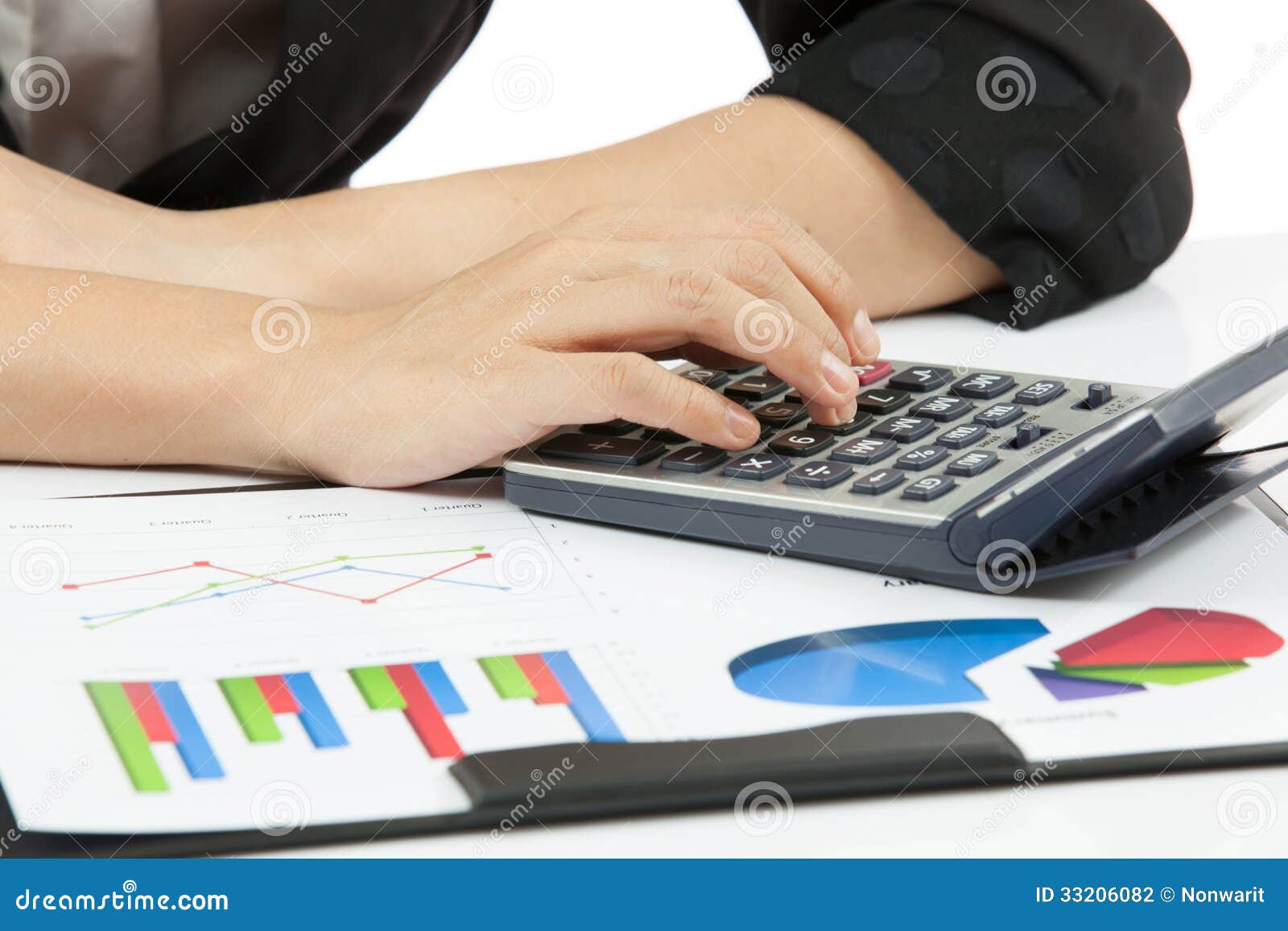 Woman Hand and Business Report Stock Photo - Image of information ...