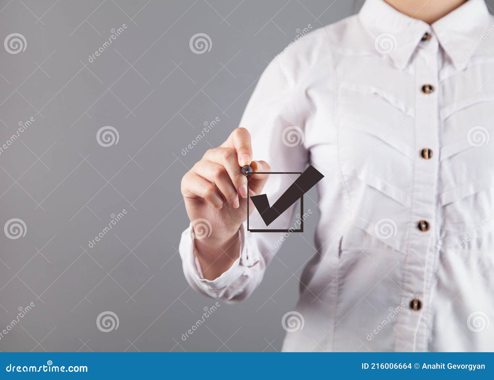 Woman Hand and Check Mark Sign Stock Photo - Image of hand, approve ...