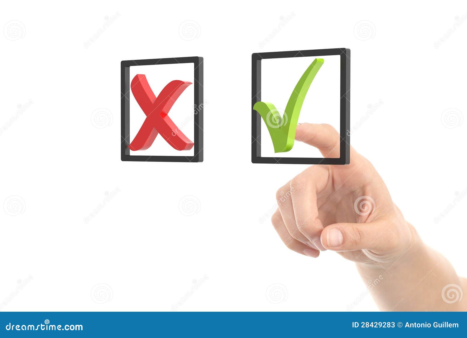 Woman hand checking tick stock illustration. Illustration of answer ...