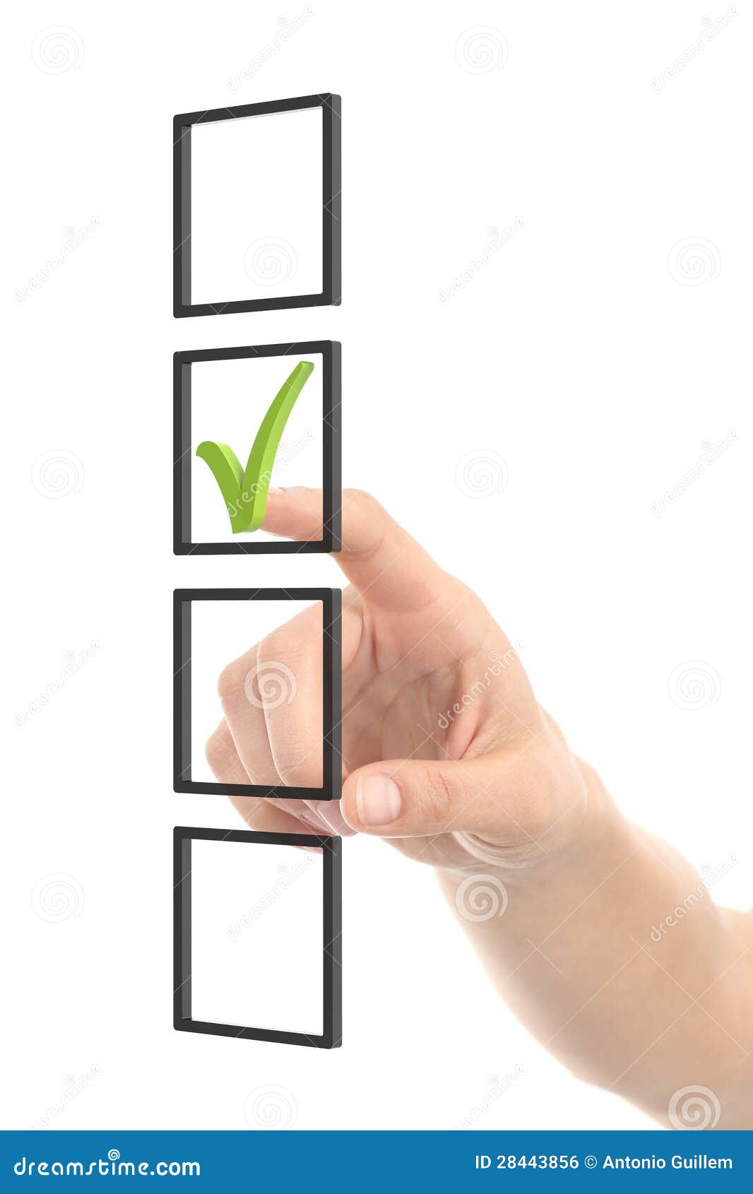 Woman Hand Checking Tick Box Stock Illustration - Illustration of ...