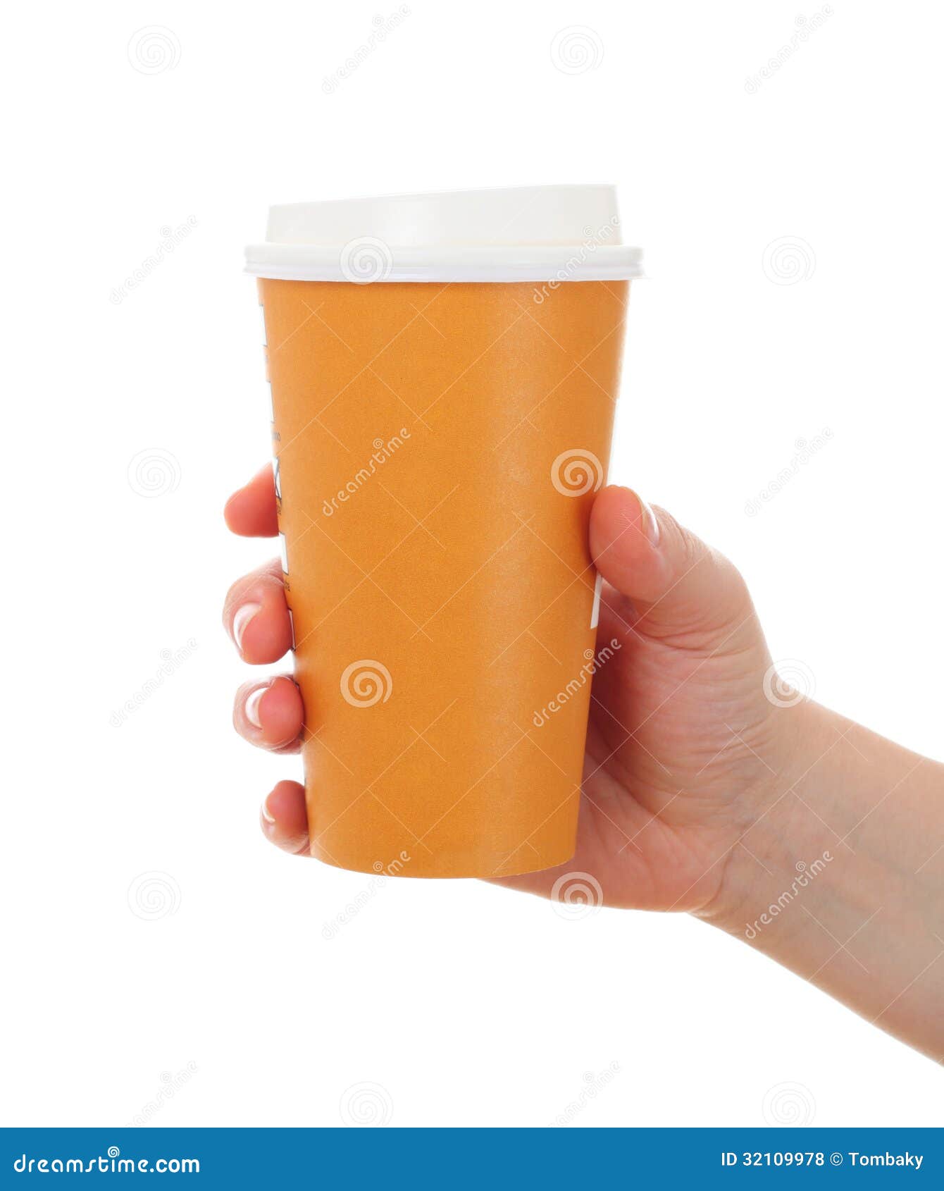 Woman hand with coffee cup stock photo. Image of plastic - 32109978