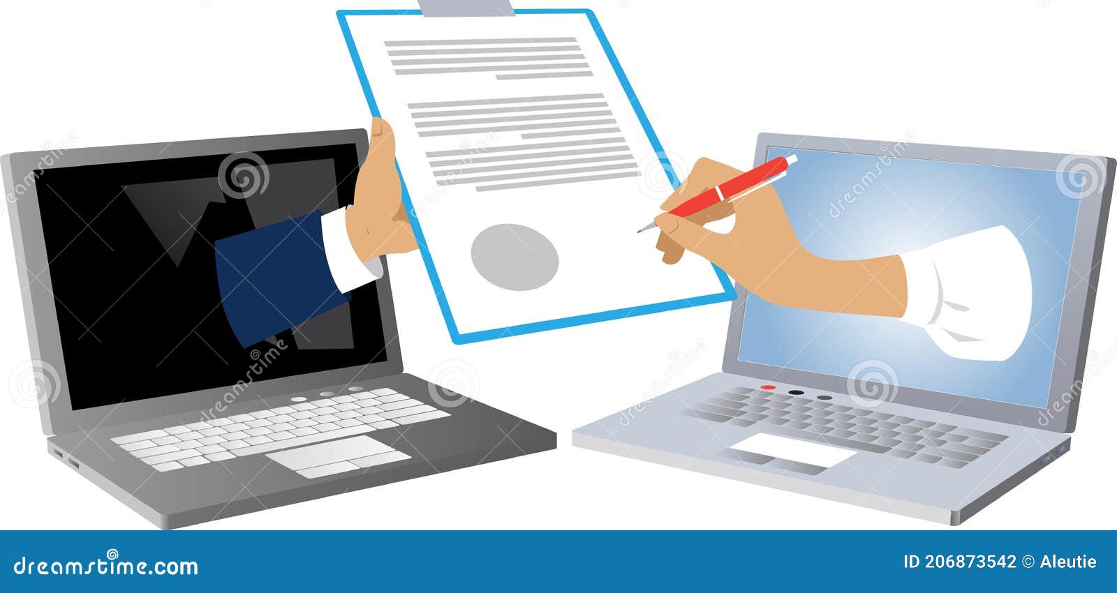 Electronic Signature Vector Illustration | CartoonDealer.com #206873542