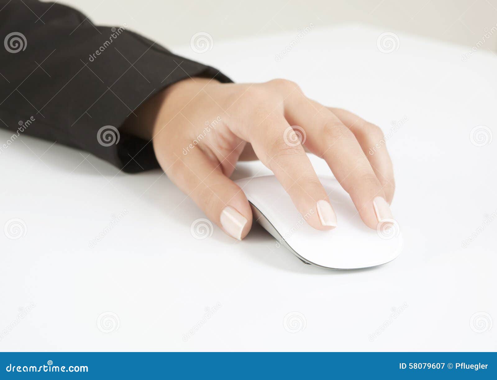 Woman Hand with Computer Mouse Stock Image - Image of touching, career ...