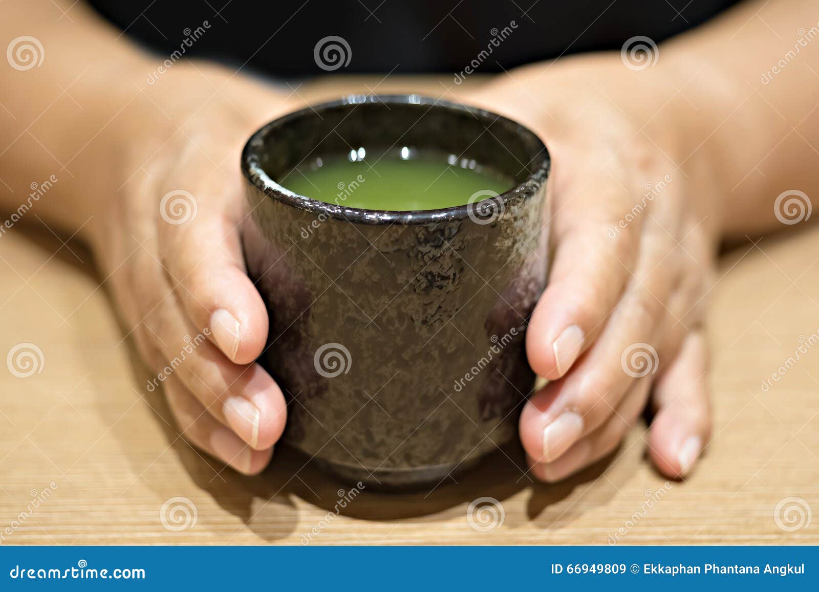 Woman Hand with a Cup of Green Tea Stock Image - Image of beauty ...