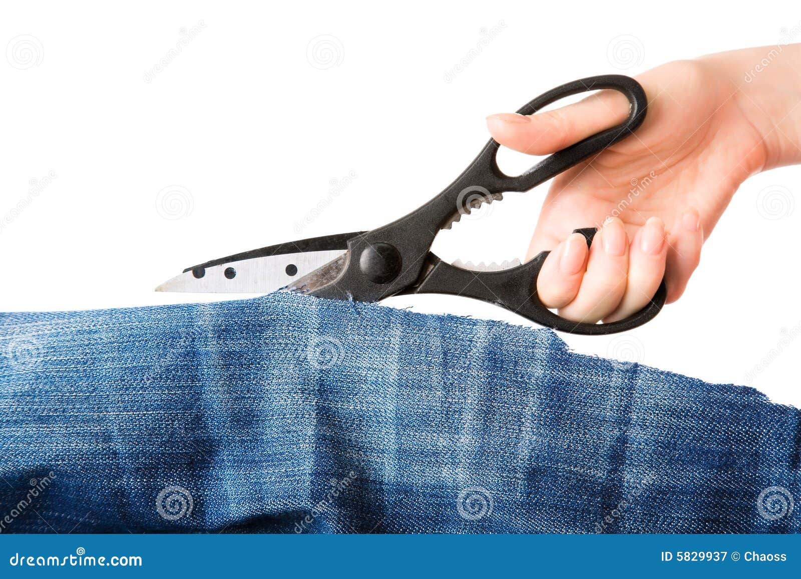Woman Hand Cutting Piece of Fabric Stock Image - Image of fingernail ...