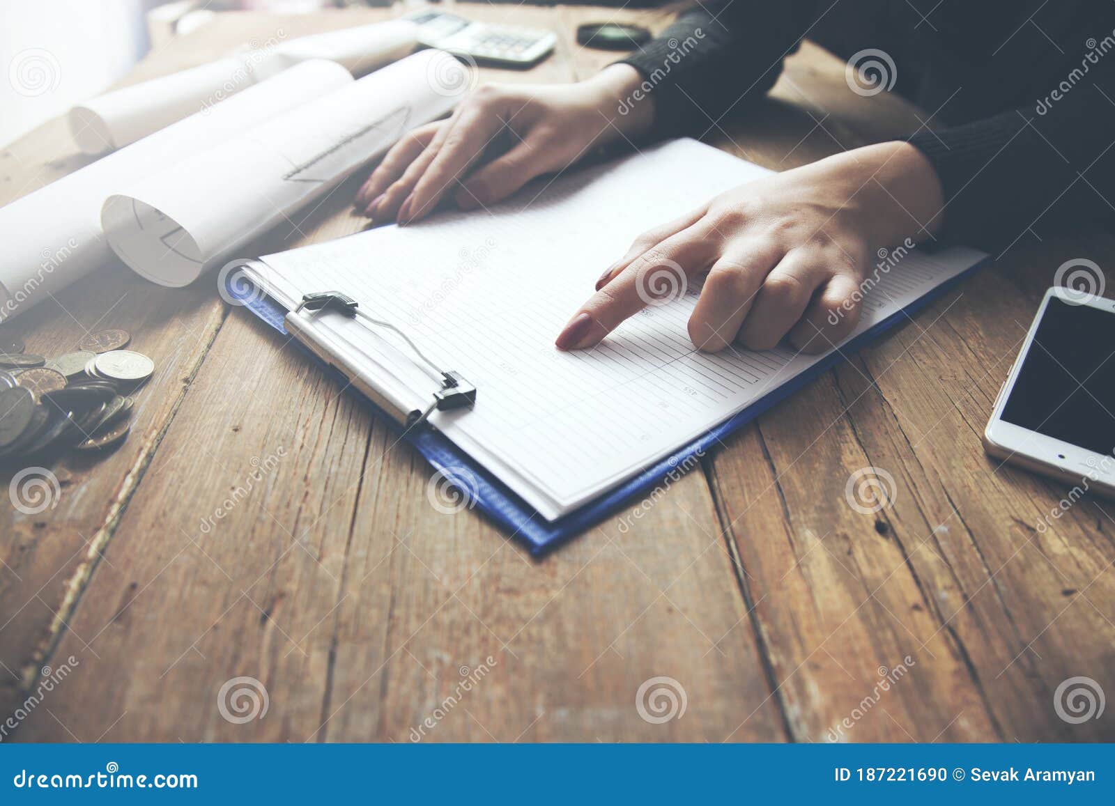 Woman hand document stock photo. Image of business, woman - 187221690