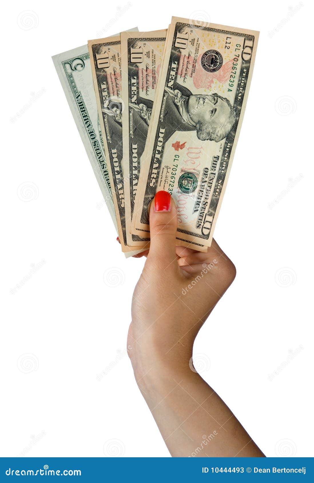 Woman Hand with Dollar Bills Stock Image - Image of consumer, fist ...