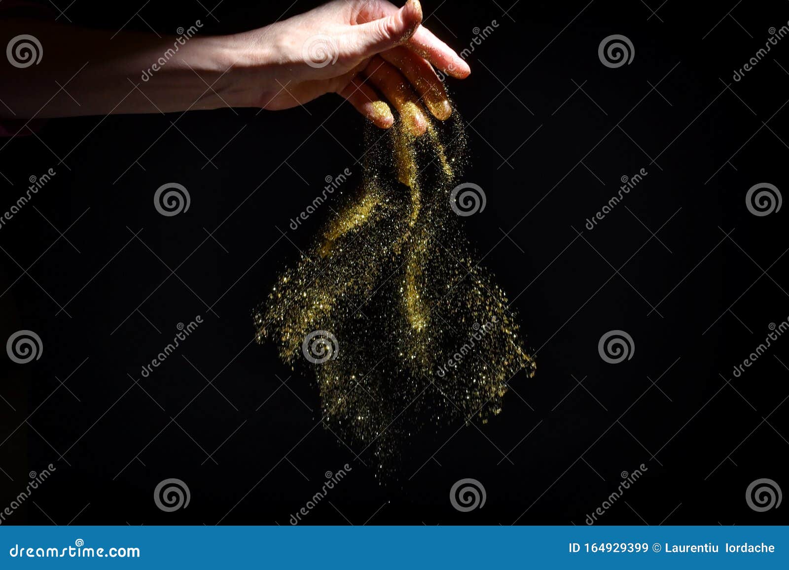 Woman Hand Drop Glitter Sparkles Stock Image - Image of spangles ...