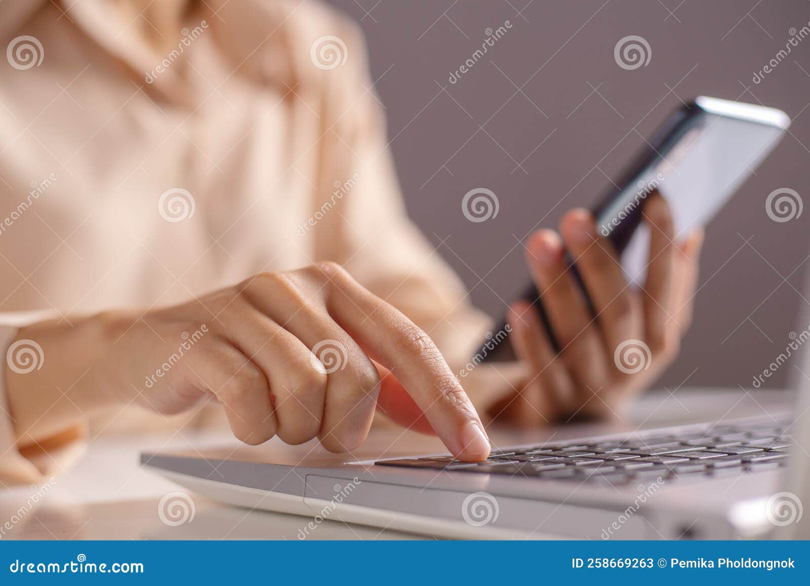 Woman Hand Enter A One Time Password For The Validation Process On Laptop Mobile Otp Secure