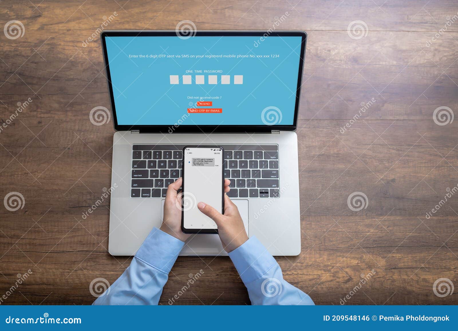 Woman Hand Enter A One Time Password For The Validation Process Mobile Otp Secure Verification