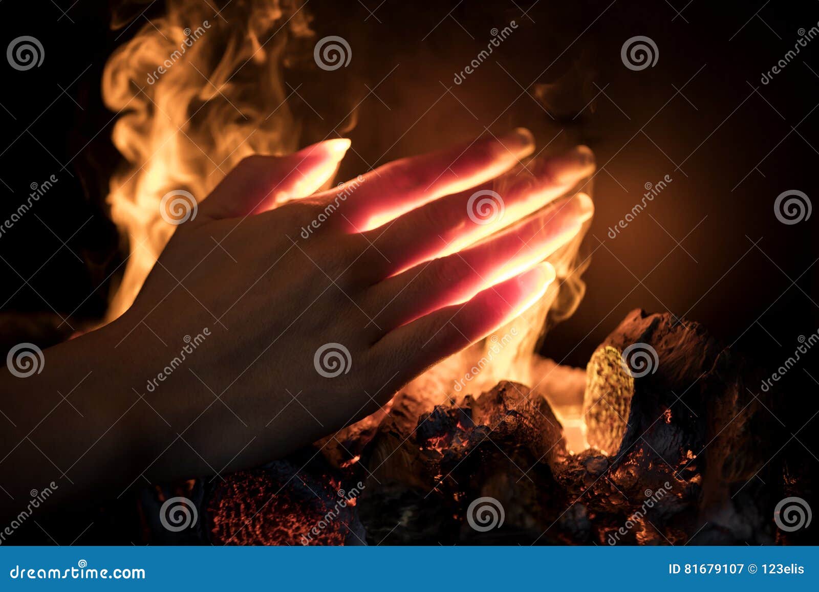 Woman hand on fire stock image. Image of holiday, fire - 81679107