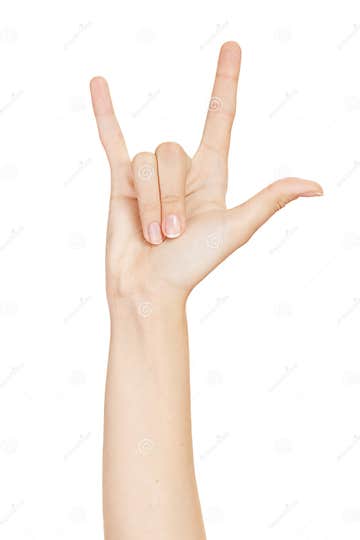Woman Hand Giving the Devil Horns Gesture Stock Photo - Image of ...