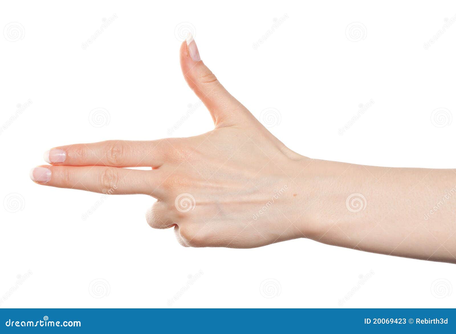 Woman hand gun gesture stock image. Image of touch, indicating - 20069423