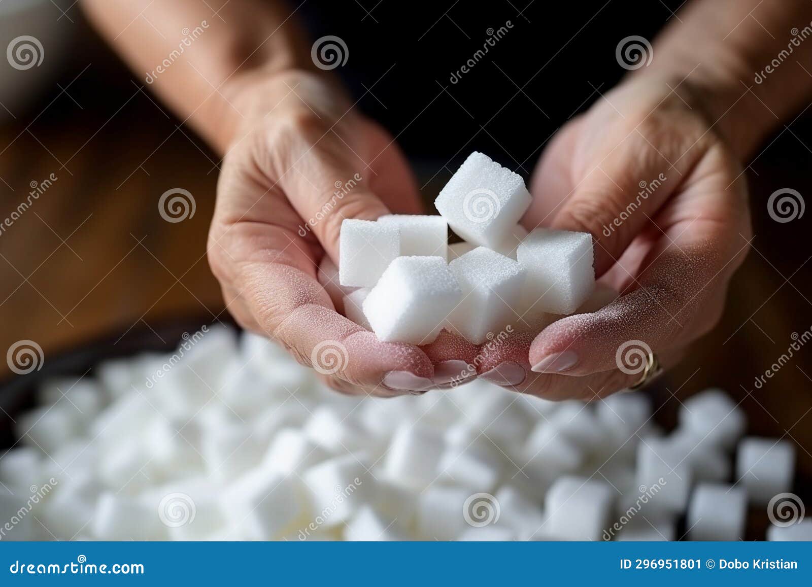Hand hold bowl sugar cubes stock illustration. Illustration of work ...