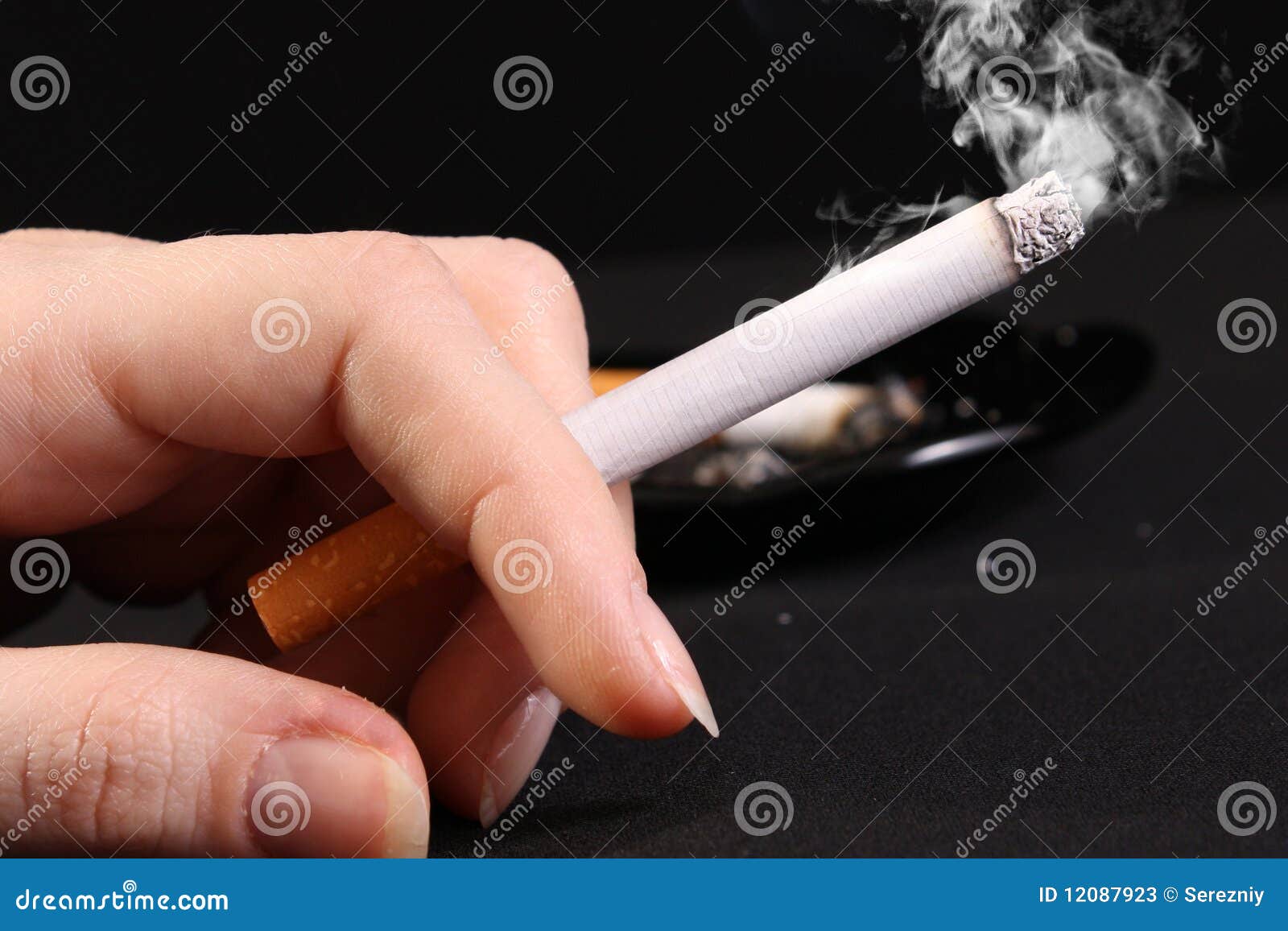 Woman Hand Holding a Cigarette Stock Image - Image of risk, tobacco ...