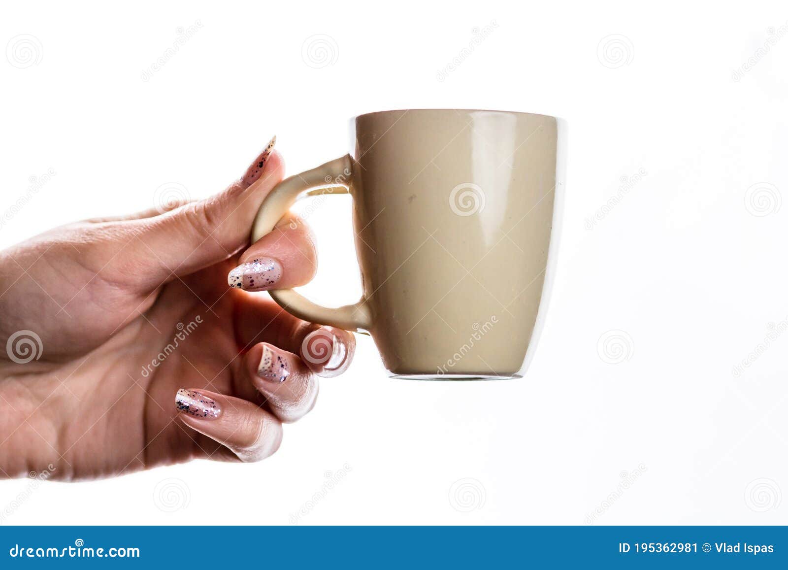 Woman Hand Holding a Cup Isolated on White Background Stock Image ...