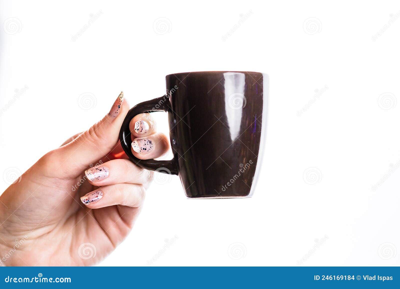 Woman Hand Holding a Cup Isolated on White Background Stock Photo ...