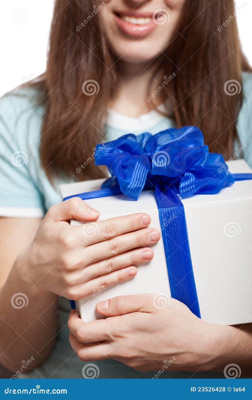 Woman Hand Holding Gift or Present Box Stock Photo - Image of love ...