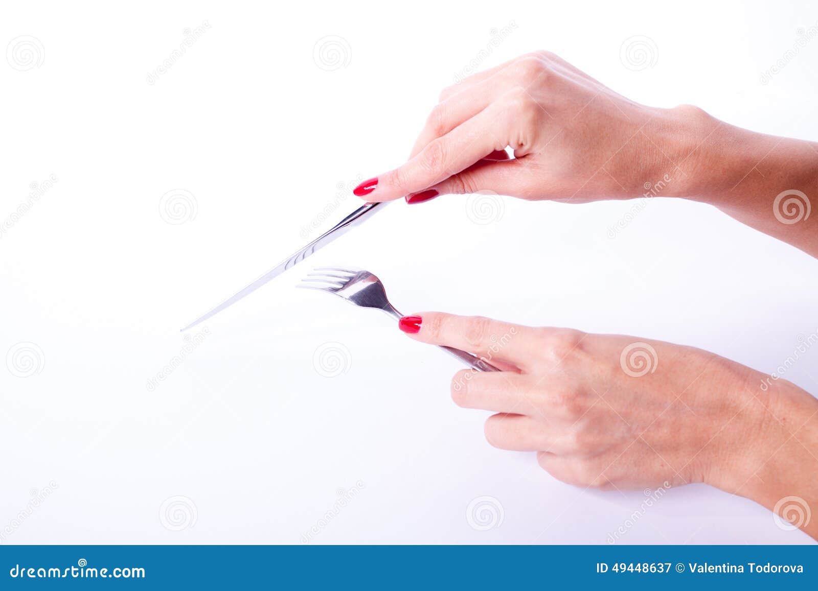 Woman Hand Holding Knife and Fork Stock Image - Image of threats, hold ...