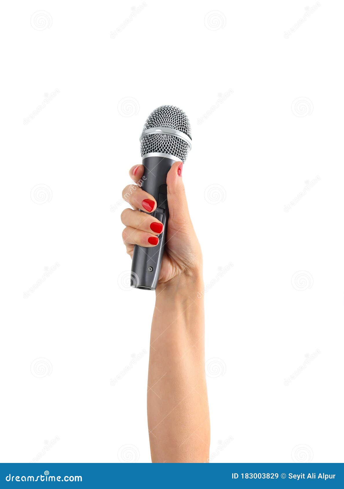 Microphone and hand stock image. Image of performance - 183003829