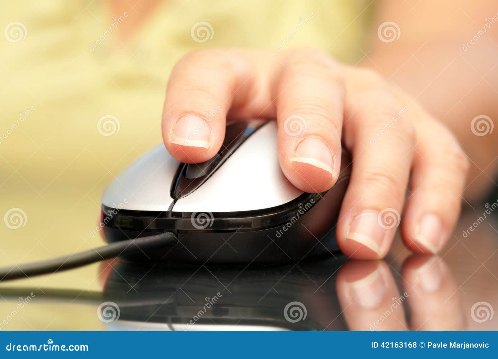 Woman hand holding mouse stock photo. Image of office - 42163168