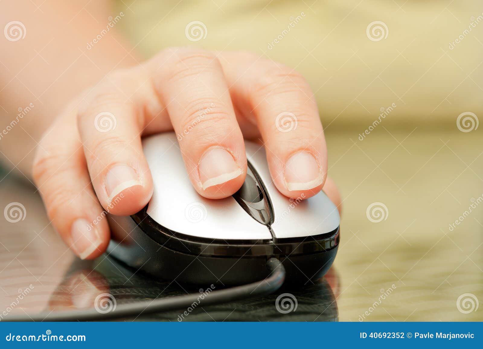 Woman hand holding mouse stock photo. Image of finger - 40692352