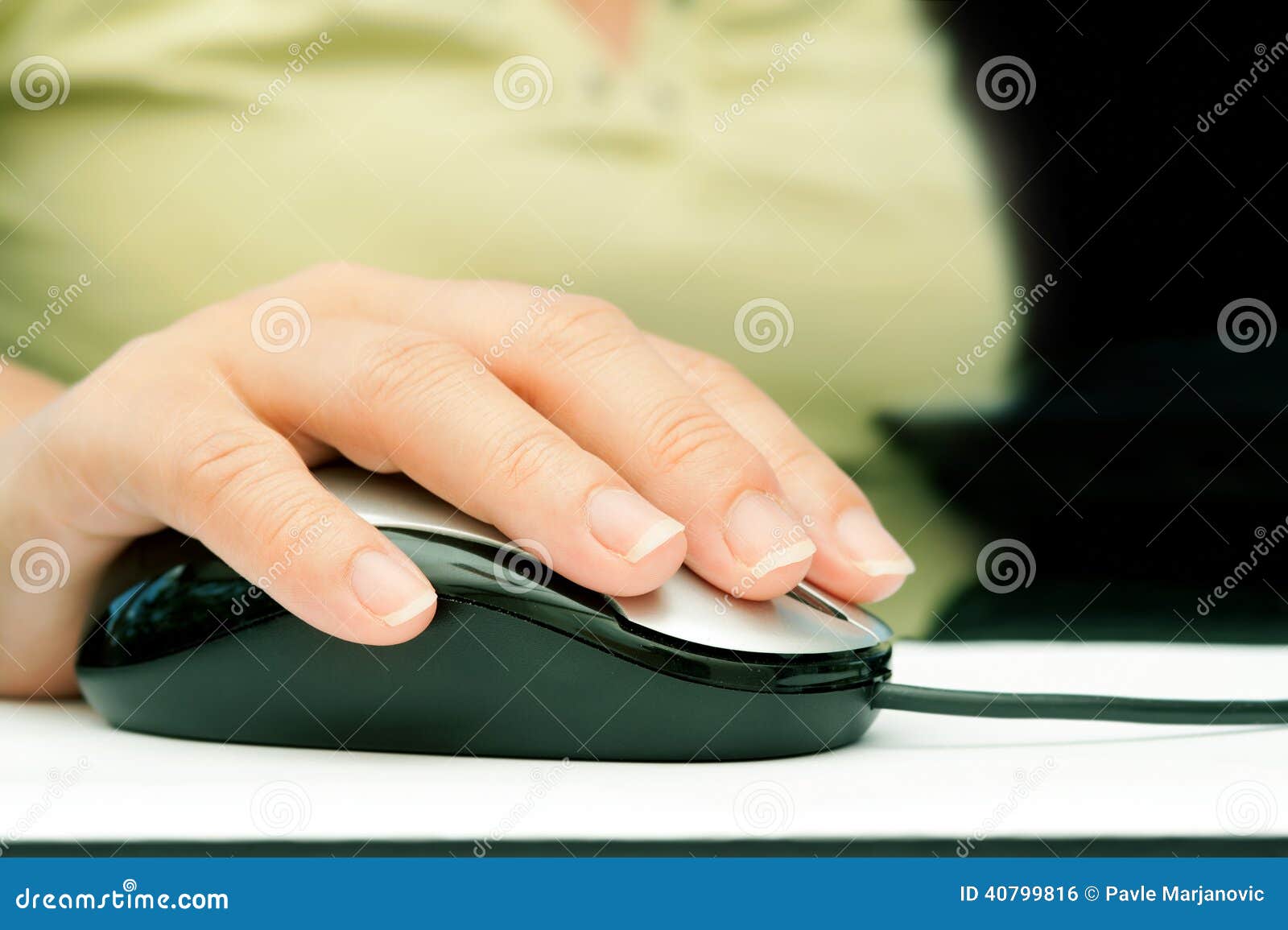 Woman hand holding mouse stock photo. Image of executive - 40799816