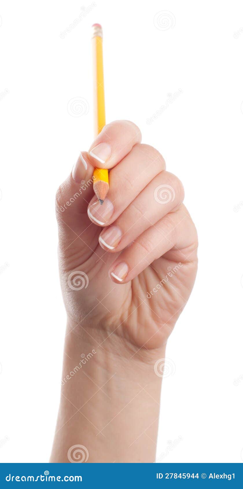Woman Hand Holding a Pencil Stock Photo - Image of girl, finger: 27845944