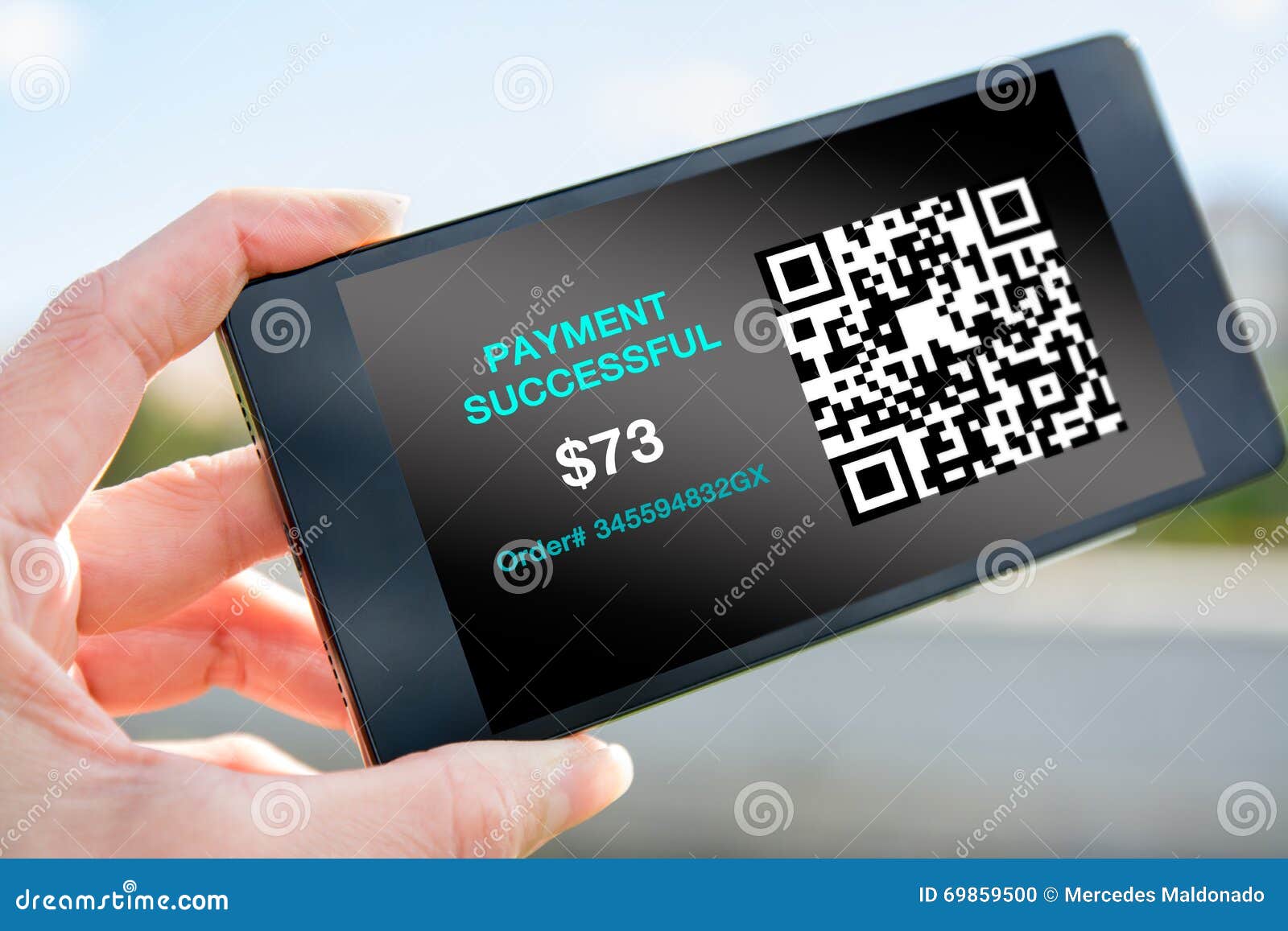 Woman Hand Holding the Phone, with QR Code Stock Photo - Image of bank ...