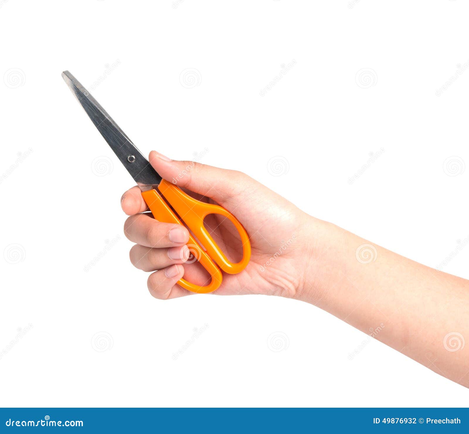 Woman Hand Holding Scissors Isolated on White Stock Photo - Image of ...