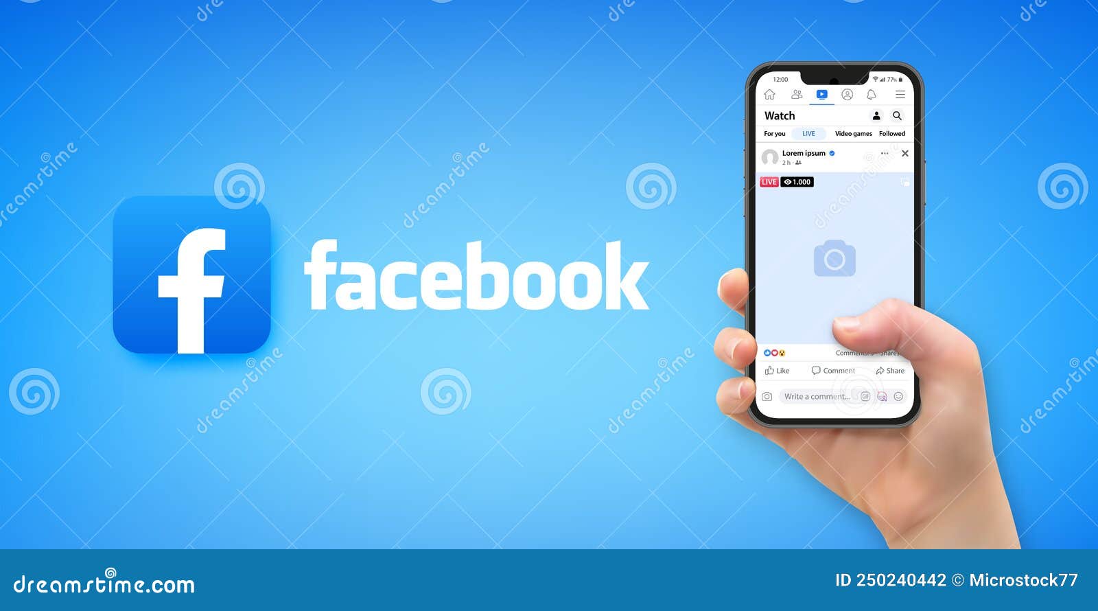 Woman Hand Holding and Touching Smartphone Screen with Facebook ...