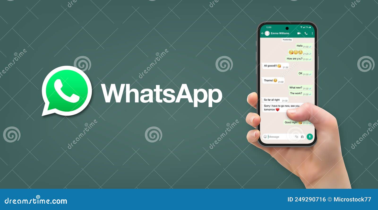 Woman Hand Holding And Touching Smartphone Screen With Thumb, Whatsapp ...