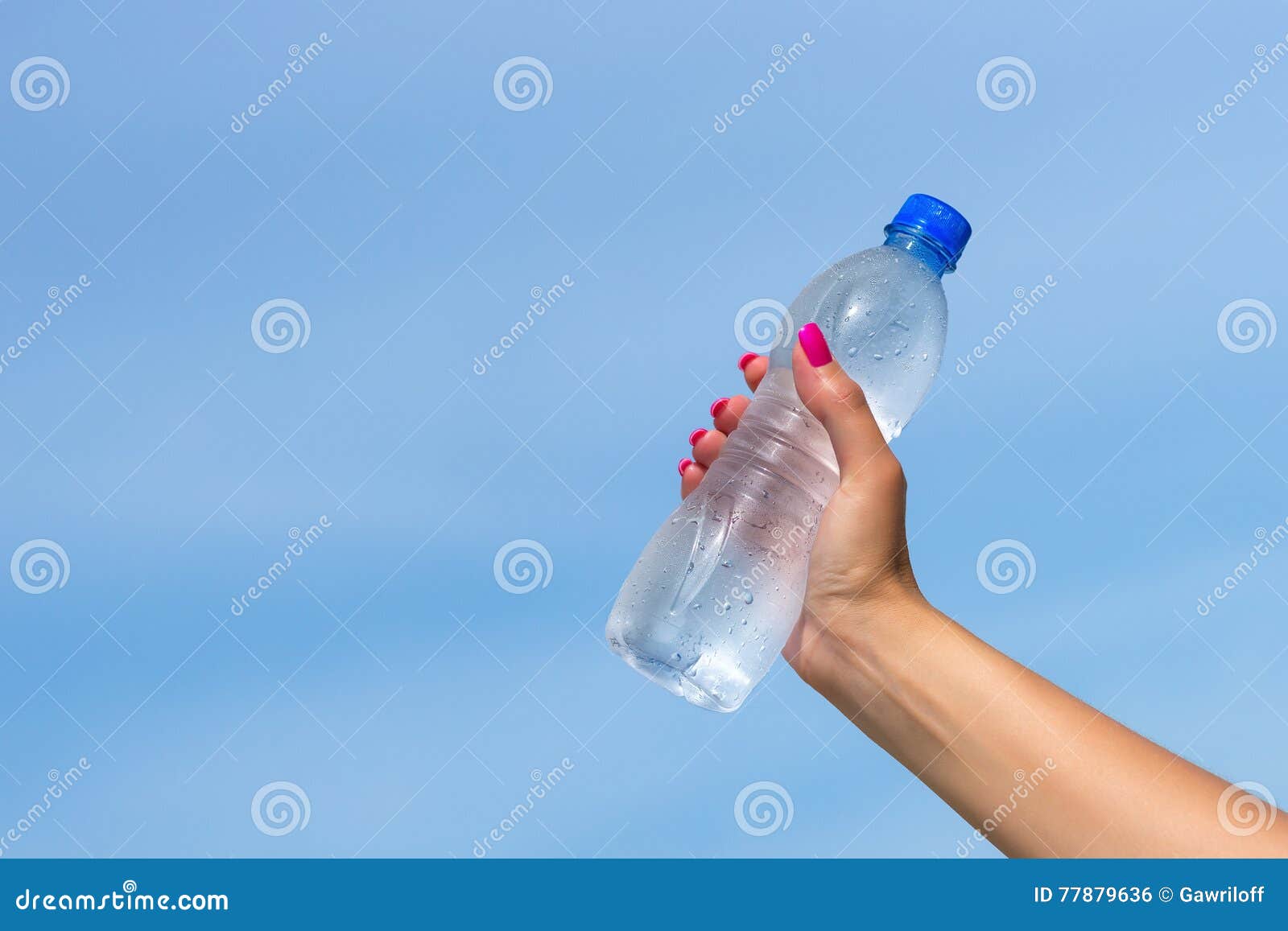 Woman Hand Holding Water Bottle Outdoors Stock Photo - Image of hydrate ...