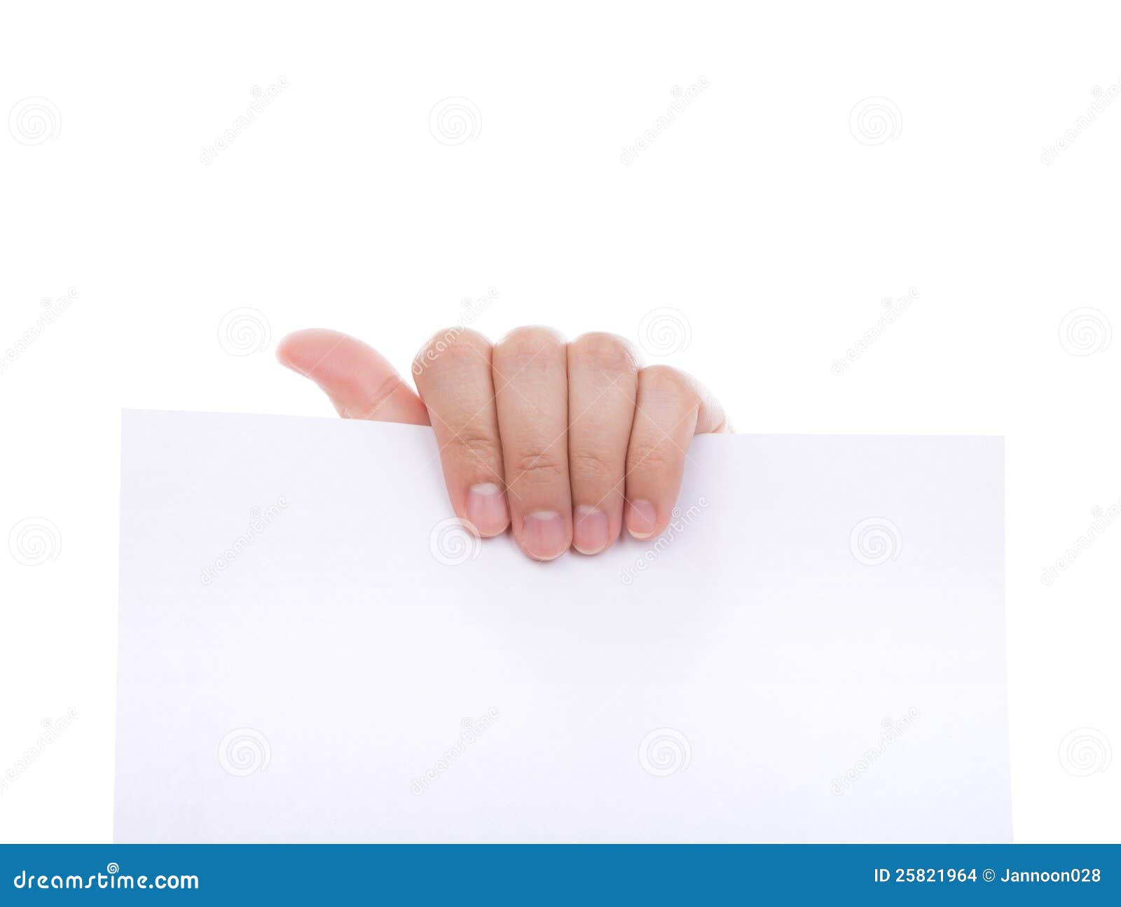 Woman Hand Holding White Empty Paper. Stock Photo - Image of identity ...