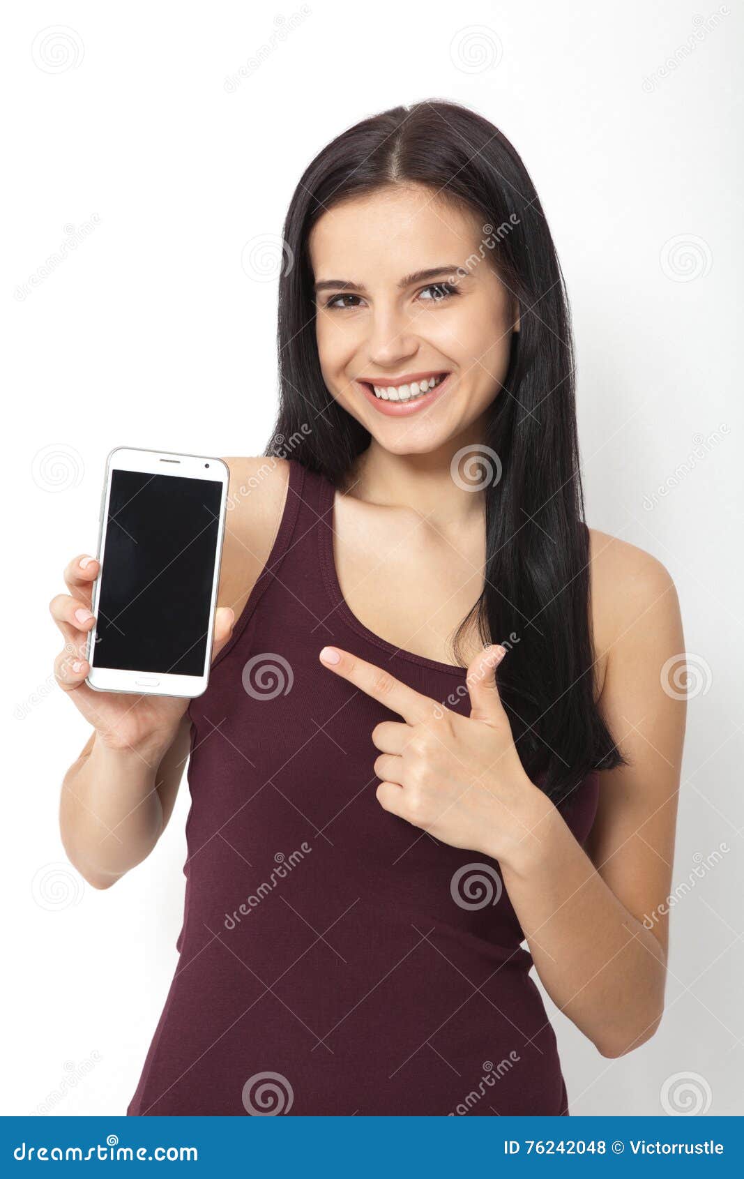 Woman Hand Holding the White Smartphone. Stock Photo - Image of ...