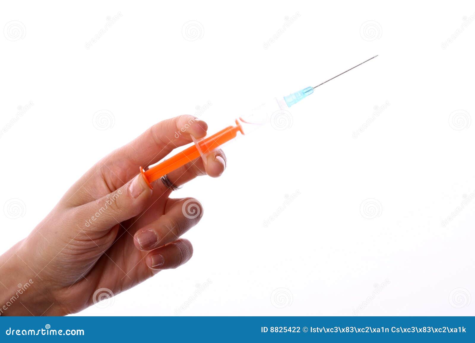 Woman hand with injection stock photo. Image of injecting - 8825422