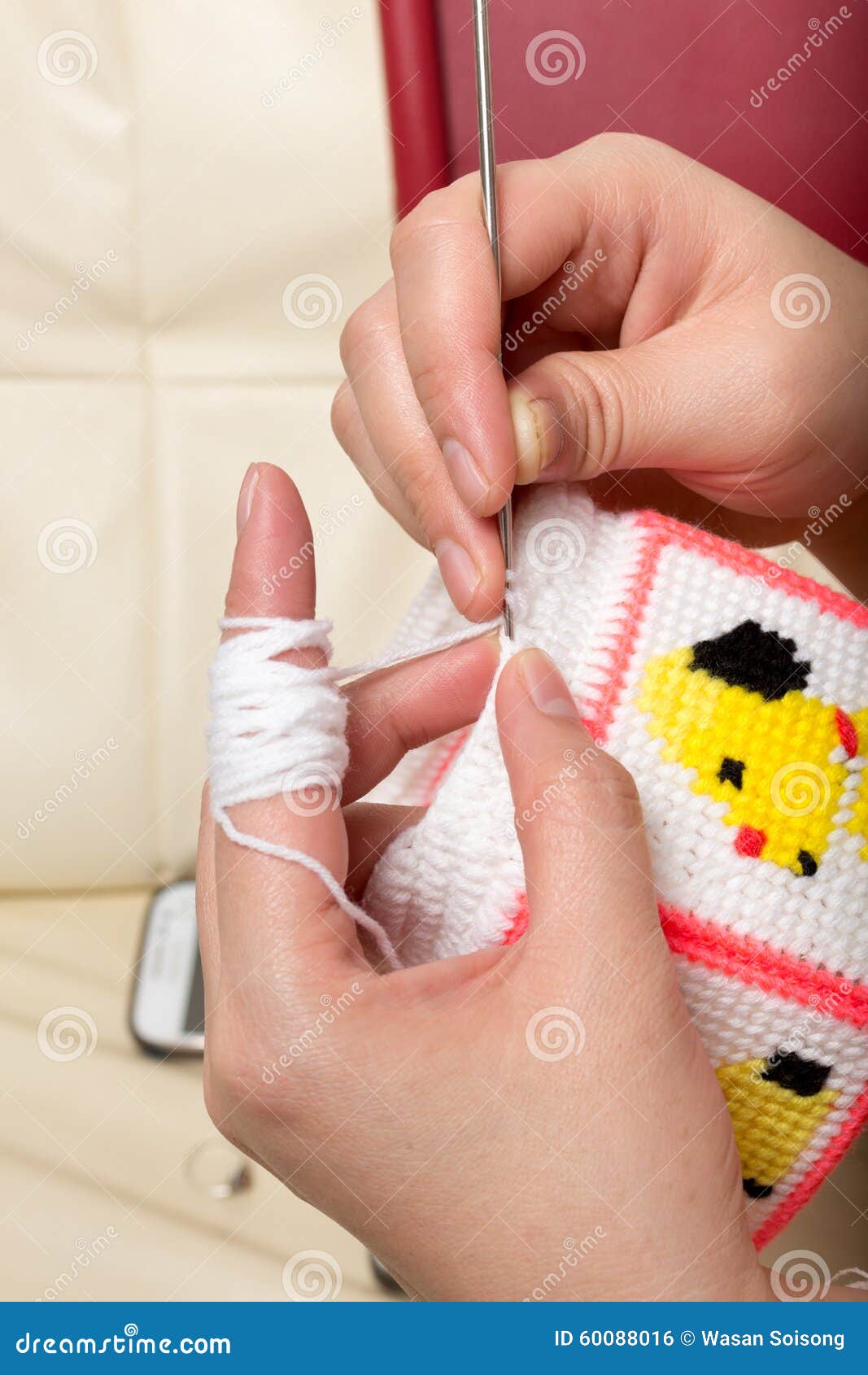 Woman hand is knitting stock photo. Image of people, warm - 60088016